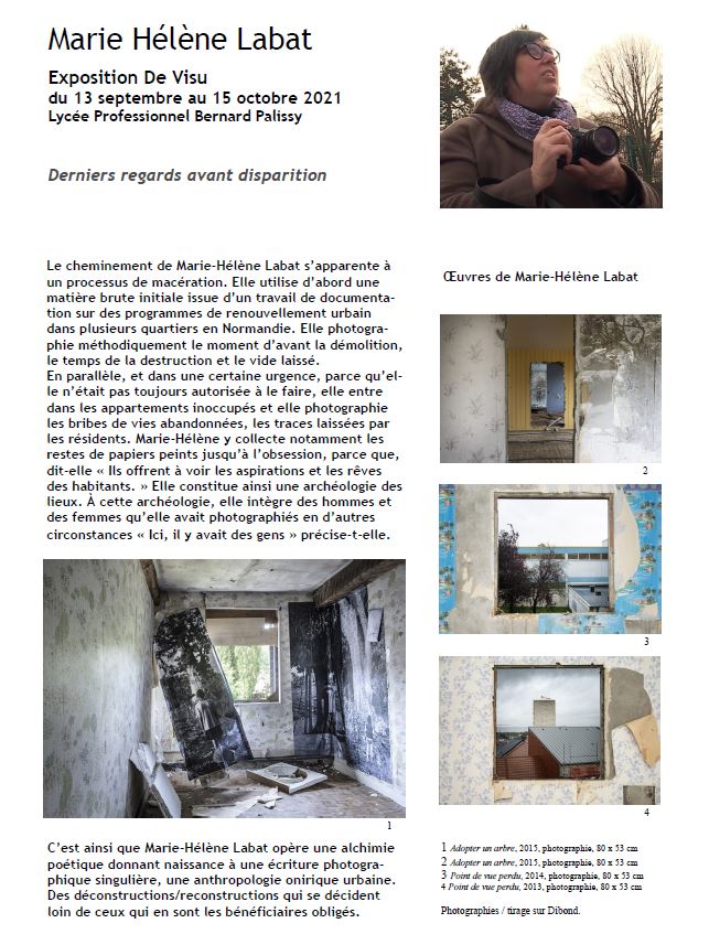 Exposition de la photographe Marie-Hélène Labat - Lycée Professionnel ...
